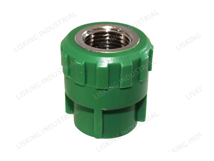 Green PPR FEMALE COUPLING (COPPER THREAD)|quick disconnect|swivel connector